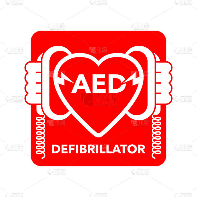 AED图标-自动体外除颤器标志