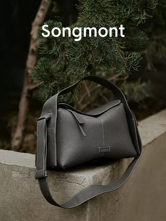Songmont挂耳系列屋檐包设计师新款头层牛皮通勤手提斜挎hobo包-tmall.com天猫-花瓣网