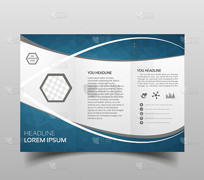 tri-fold brochures, square design templates. Molec