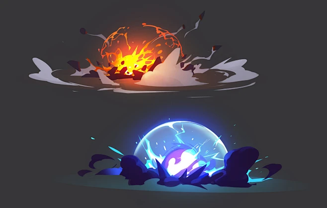 2D VFX Designs , guillaume NORMAND : Here are some VFX designs i made ...