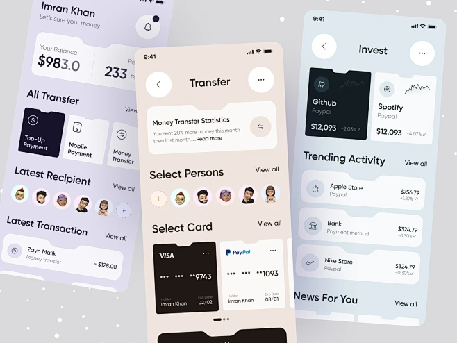 Banking App UI-花瓣网