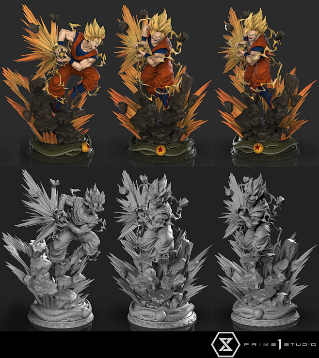 Prime 1 studio - Son goku (zbrush)图片_雕像渲染参考图片素材-花瓣网