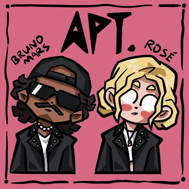 画个APT.MV原创插画练习#请朴彩英从我脑子里出去 #rosé #绘画 #画渣日常 #朴彩英火星哥合作-花瓣网