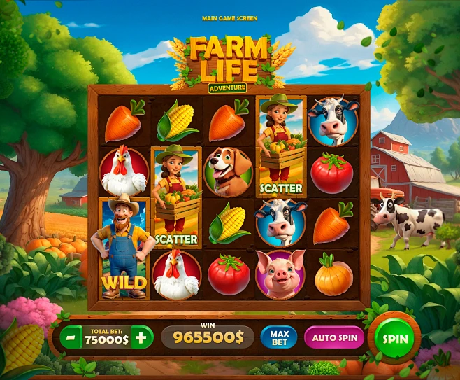 Game Art ILLUSTRATION slot game game slot garden casino gambling farm ...