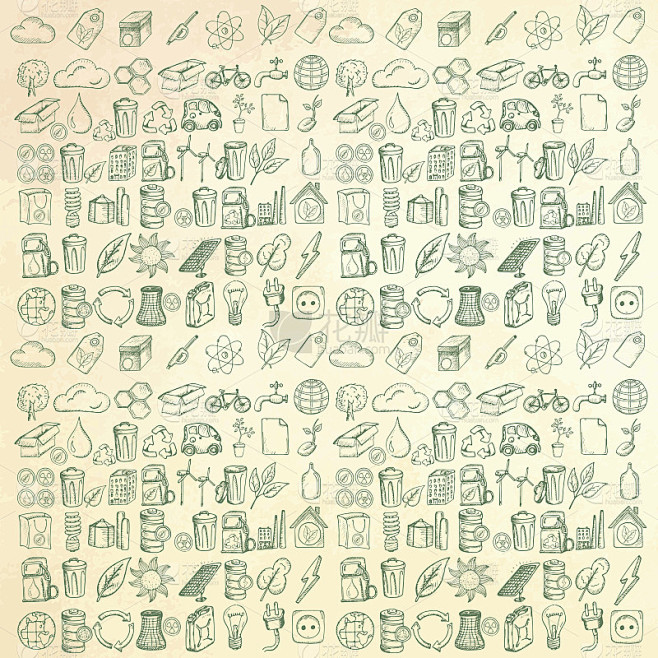 生态学的图标集。