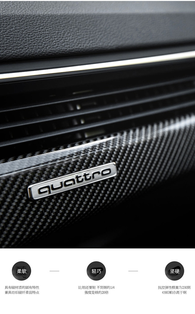 奥迪Q5L/A4L/A6L岑木内饰桃木实木纹装饰条中控面板门碳纤维改装-tmall.com天猫