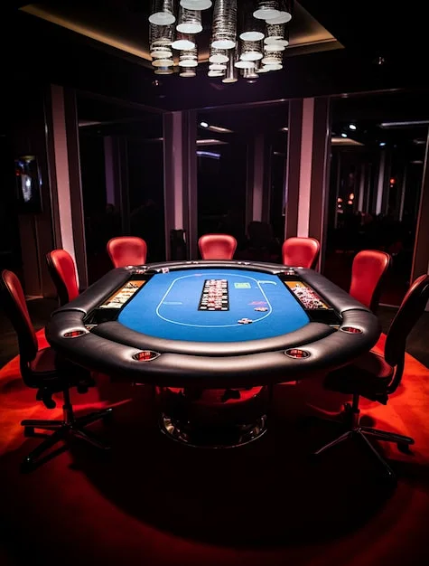View of poker table at a casino-花瓣网
