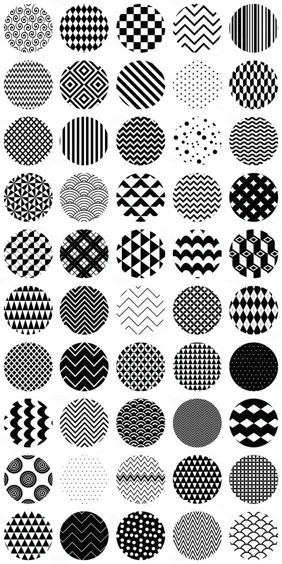 50 Geometric B&W Seamless Patterns by Olka on Creative Market ...