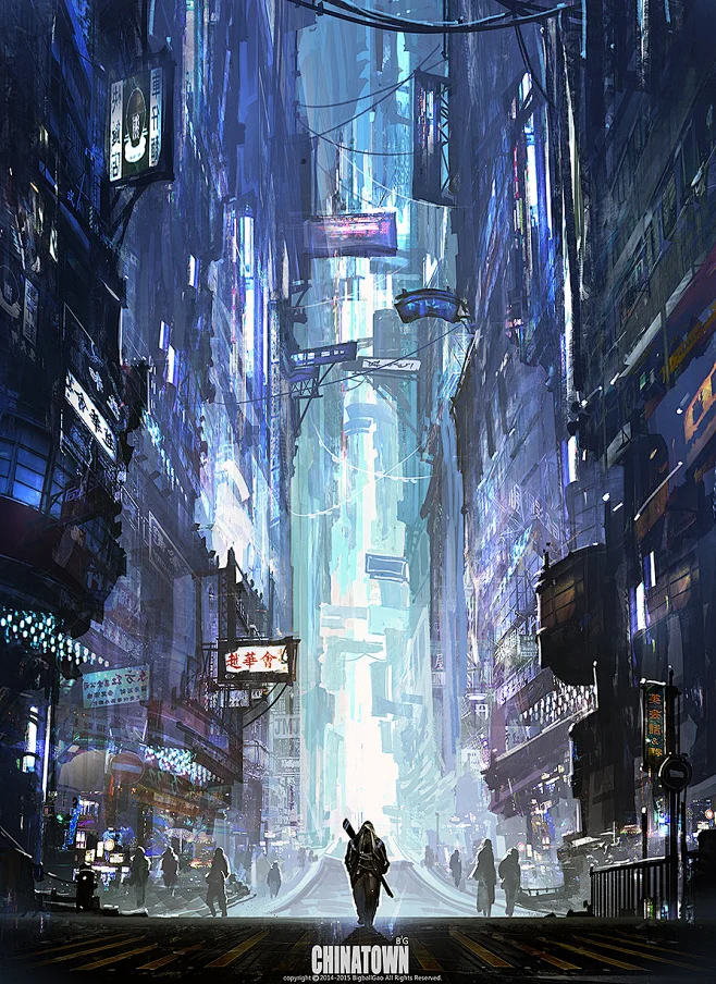 Chinatown, Gao ZhiPing on ArtStation at https://www.artstation.com ...