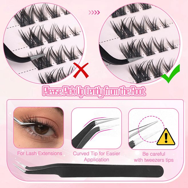 Amazon.com: Lash Extension Kit, DIY Eyelash Extension Kit Lash Clusters with Lash Bond and Seal ...