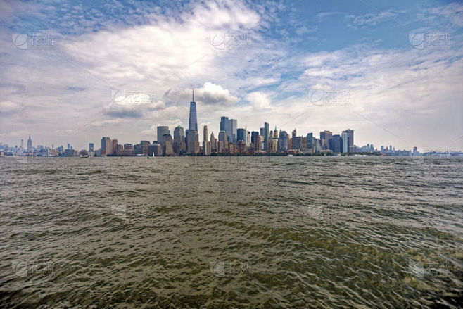 都市风景,南,曼哈顿,水,美国中大西洋地区,水平画幅,云,无人,户外,现代