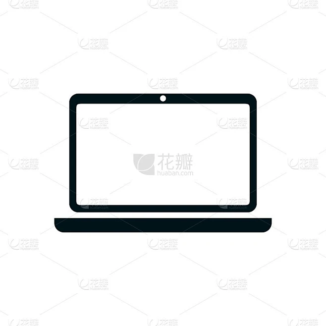 Laptop device icon, office appliances - vector for素材-花瓣网
