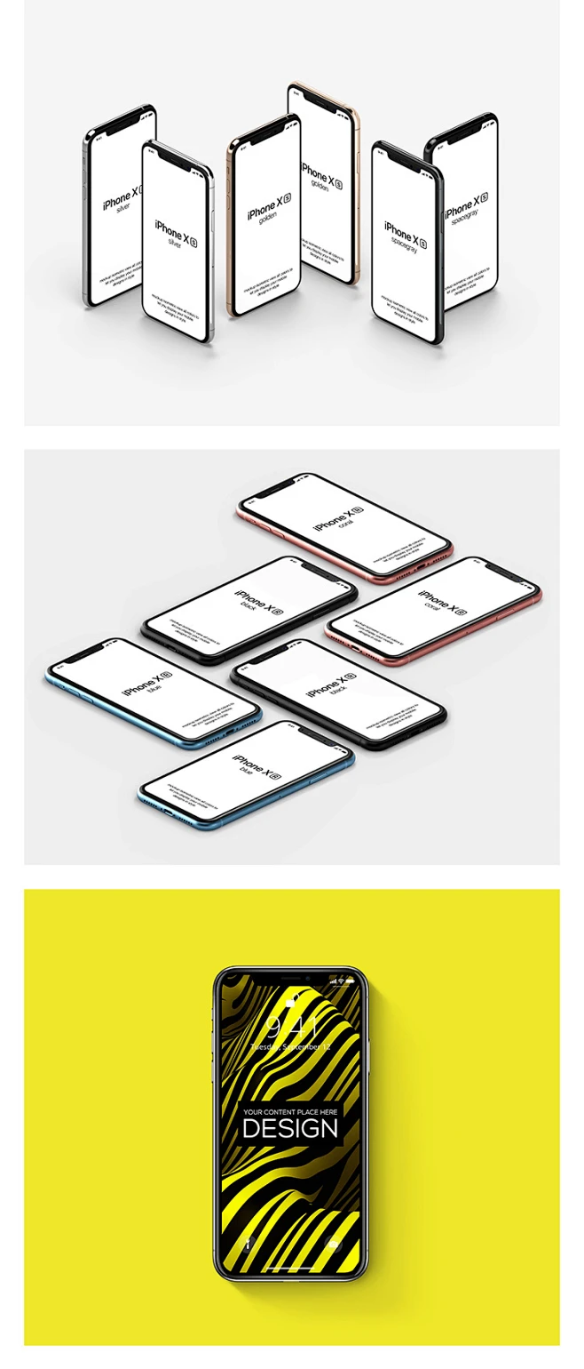 苹果iPhoneX安卓手机模型UI界面APP作品展示样机PSD设计素材-淘宝网-花瓣网