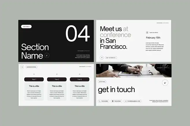 Modern Tech Startup Presentation Template featuring 60+ customizable ...