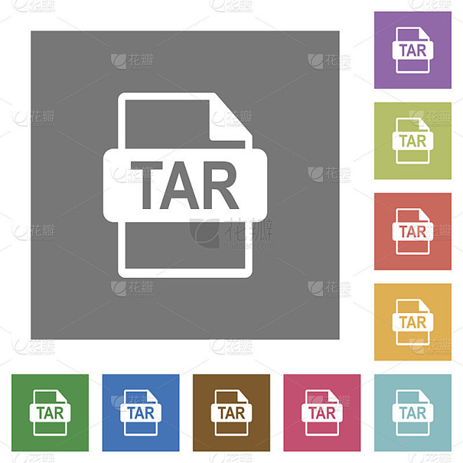 TAR文件格式的方形平面图标