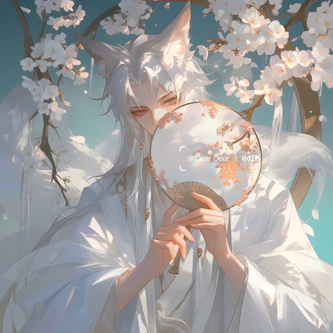 古风男生头像｜帅气男头｜温柔系白发公子，狐 - 小红书-花瓣网