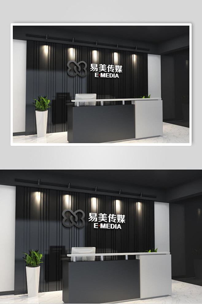 雅致洋气前台形象墙LOGO样机