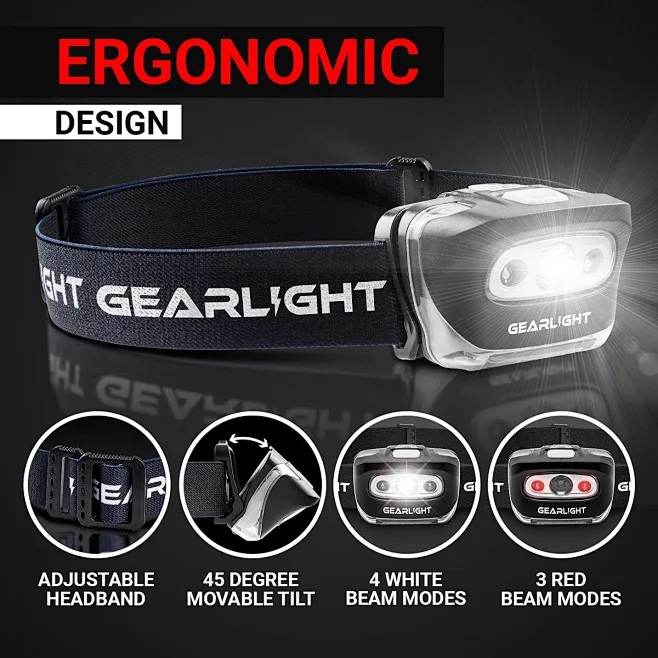 Amazon.com: GearLight LED Headlamp Flashlight S500 [2 Pack] - Running ...