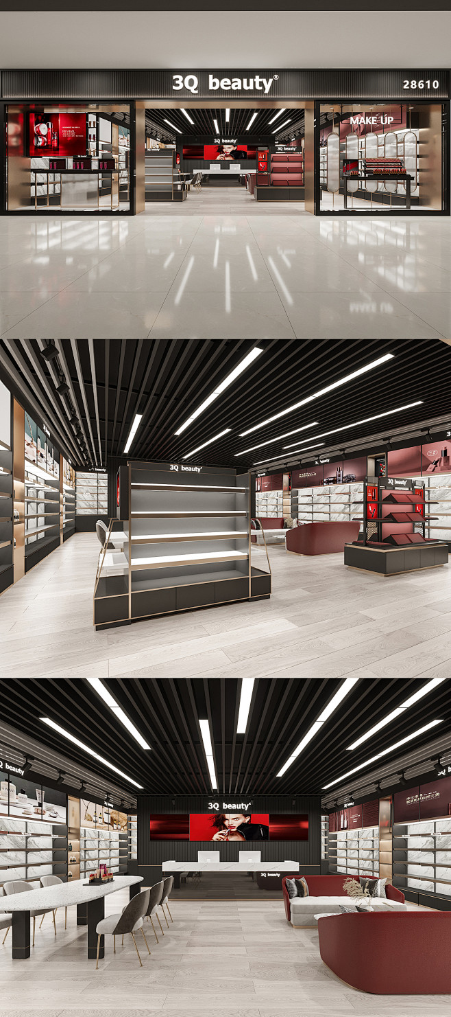 义乌3Q beauty 化妆品店面-空间设计1
