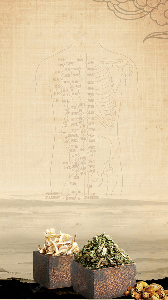 简约中医药材PS源文件H5背景高清素材 H5背景 PS源文件 中医 传统医疗 图 牛皮纸背景 简约 简约背景 素材 药材 身体 骨骼 背景 设计图片 免费下载 页面网页 平面电商 创意素材