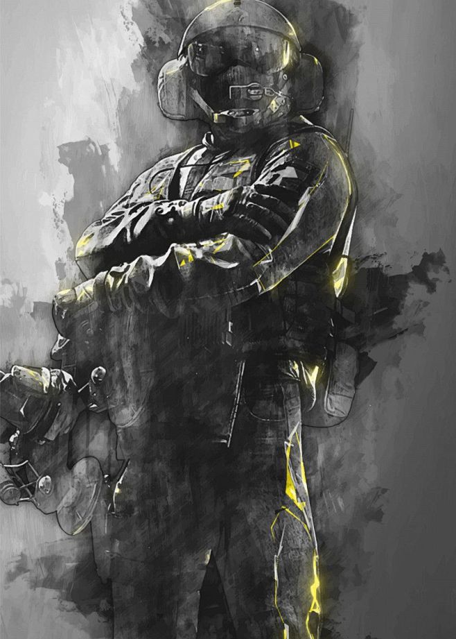 Rainbow Six Siege Charcoal Operators Jäger Displate artwork by artist