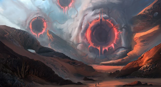Magic the Gathering - March of the Machines Portal sketches -花瓣网