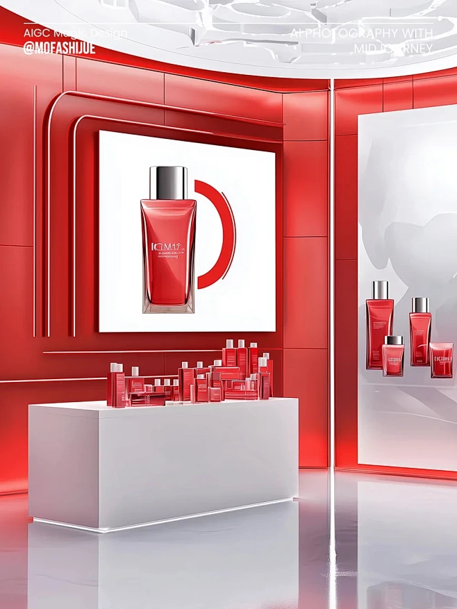 AI 直播间场景图② _ 新年红色系护肤直播间_7_AIGC魔法视觉_来自小红书网页版-花瓣网