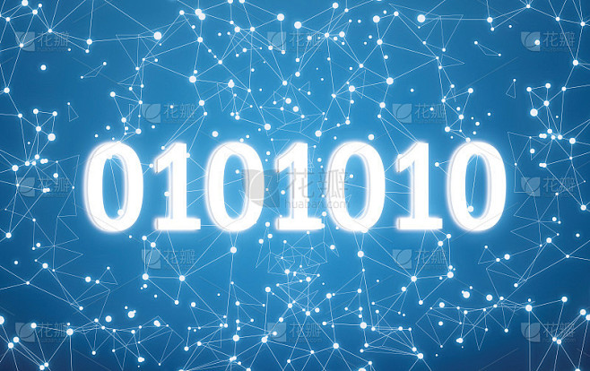 0101010数字接口和蓝色网络背景