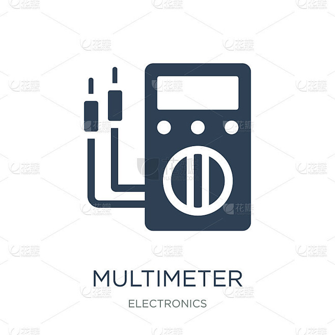 万用表图标矢量白色背景，万用表时尚fi