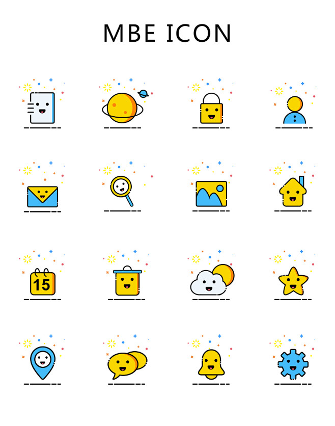 MBE卡通风格，UI图标