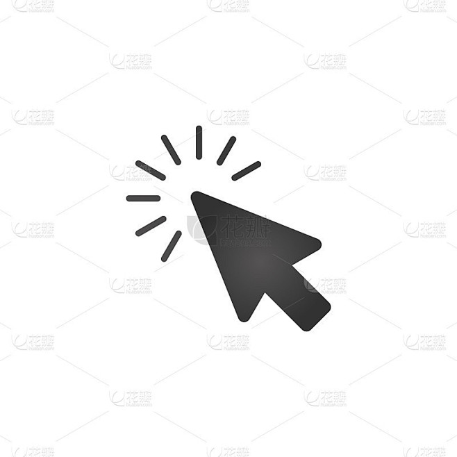 Clean vector modern cursor symbol icon with click.