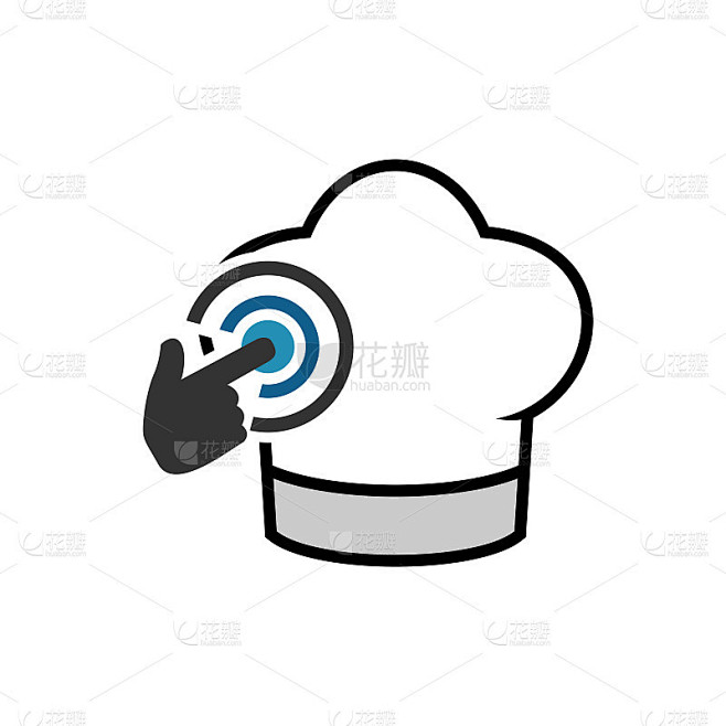 插图矢量图形的厨师帽子标志