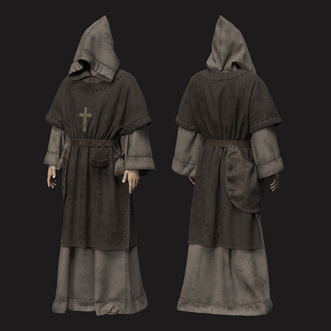 Medieval monk / Marvelous designer