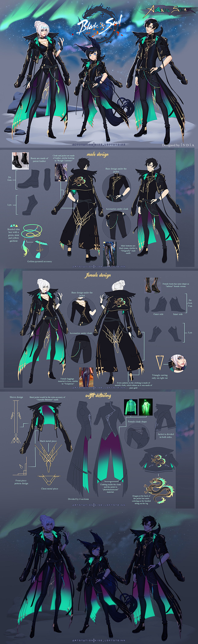 Aurealis Shimmer costume sheet