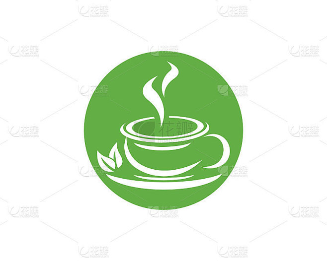 绿茶矢量标志插图