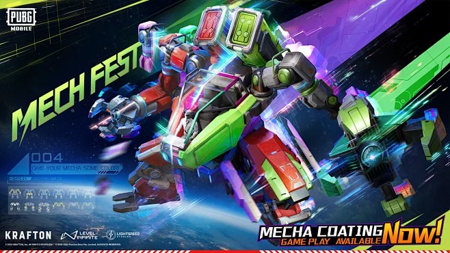 Promotional graphic for PUBG MOBILE's Mecha Coating event, featuring a ...