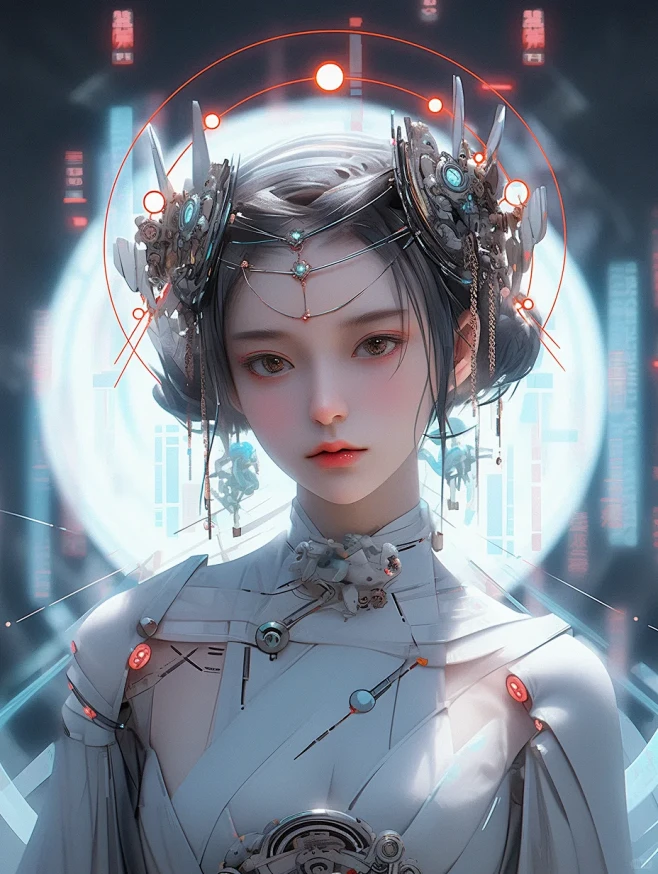 AIGC 赛博朋克 国潮 女生版-花瓣网