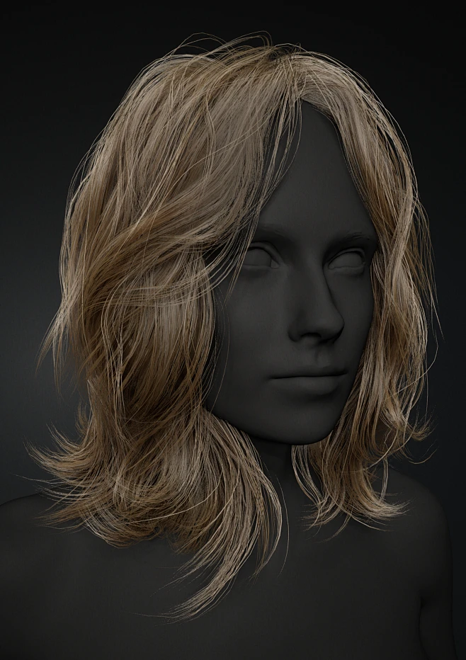 Unreal Hair, Johan Lithvall : This is a hairdo I made for an Unreal ...