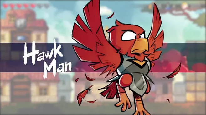 This may contain: an image of a cartoon character with red feathers and ...