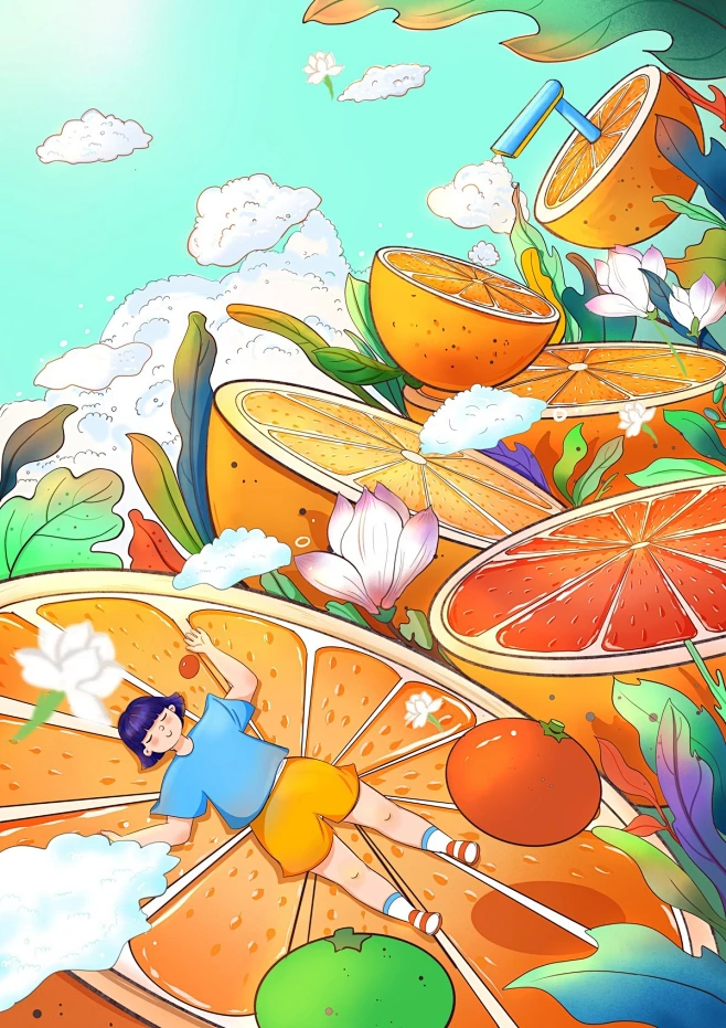 每天一水果，今天是橙子_六曲__插画师作品_涂鸦王国gracg.com图片_适合练习的线稿图片素材-花瓣网