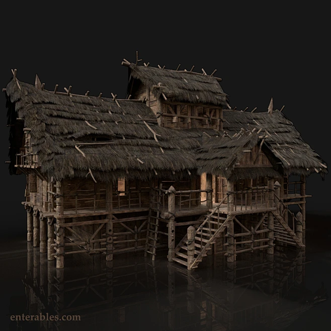 SLAVIC MEDIEVAL WOODEN HOUSE, Enterables : Purchase: https://www ...