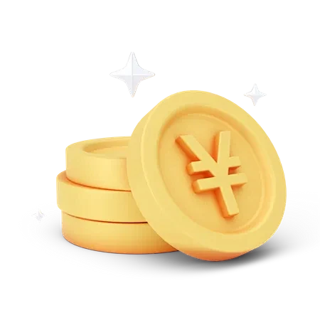 Yen Coins 3D Icon-花瓣网