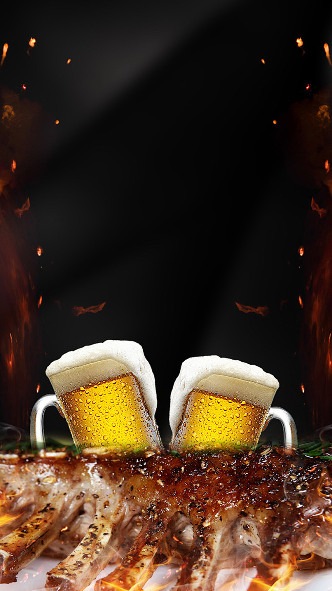 黑色激情烧烤啤酒PSD分层H5背景素材新图网 https://ixintu.com 黑色 激情 烧烤 啤酒 背景素材 PSD分层 H5 聚会 聚餐 美食 火焰