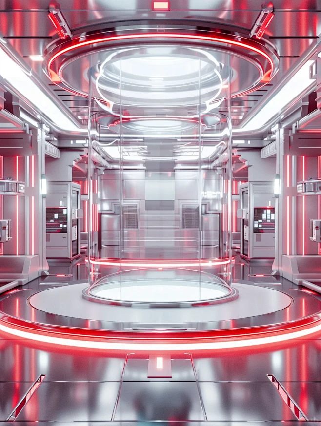 A simple sci-fi style design, high-end futuristic sense. In the middle ...