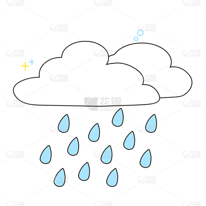 SVG-卡通天气素材贴纸-小雨