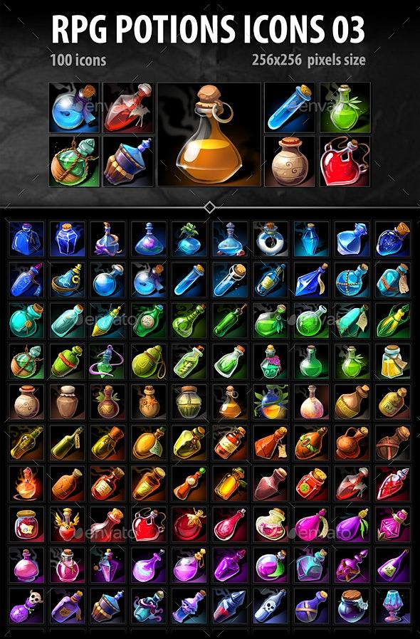 RPG 药水图标 03 - 杂项游戏资产