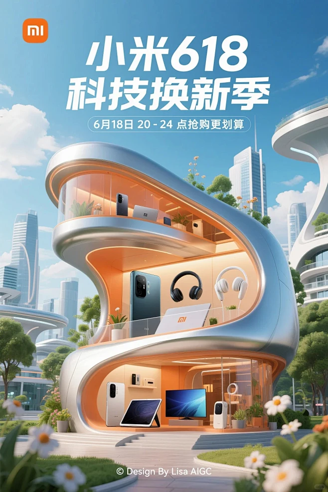 即梦AI直出小米618未来科技活动海报！_1_Lisa AIGC_来自小红书网页版-花瓣网