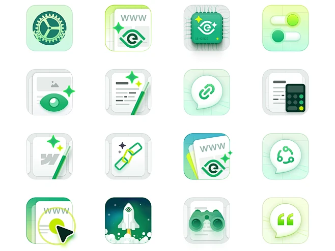 SEO Web App Icons-花瓣网