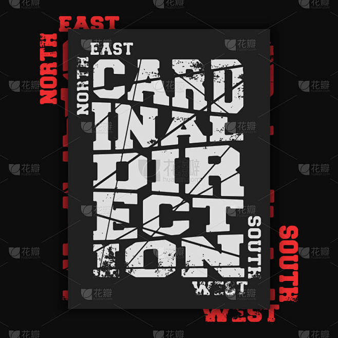 Cardinal direction vintage poster