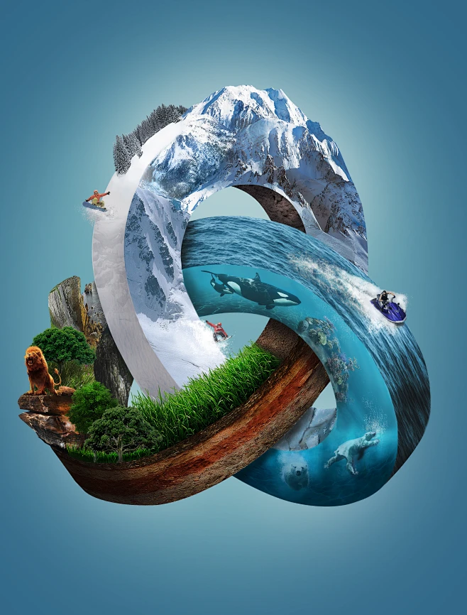 THE EARTH : Figura imposible recreada con paisajes naturales y ...